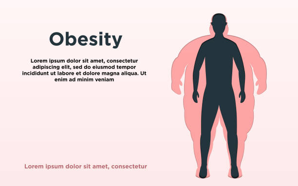 Poster with normal and obese person silhouette in paper style - Notícia ...